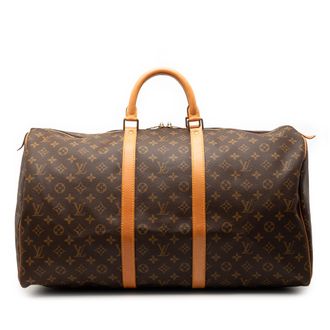 Louis Vuitton Coated Canvas Monogram Keepall 55