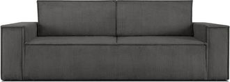 Konsimo Napi Sofa 3 Sitzer, mit Schlaffunktion, in Pet Friendly Cord-Stoff, grau - Konsimo