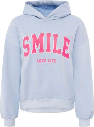 Zwillingsherz Hoodie Smile Kapuze, lange &Auml;rmel, elastische B&uuml;ndchen, gro&szlig;er Neon-Print