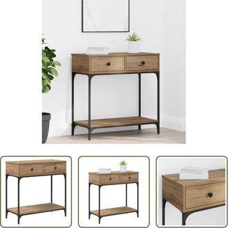 vidaXL Konsolentisch Holz - Konsolentisch Artisan-Eiche 75 x 34.5 x 75 cm Holzwerkstoff