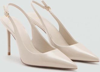 Mango Chaussures vernies &agrave; talon &eacute;cru - Femme - 35 - MANGO