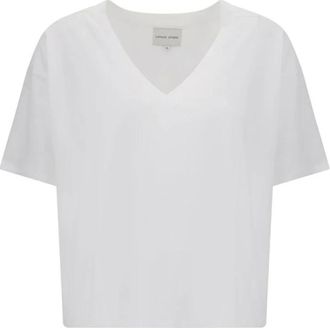 Loulou Studio Femme, Tops, Blanc, Taille: 42 FR T-shirt en coton &agrave; encolure en V asym&eacute;trique