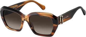 Marc Jacobs Marc jac rechteckige Sonnenbrille mit braun get&ouml;nten Verlaufsgl&auml;sern in Braun