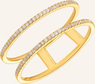 Leaf Ring Double Aus 18 Karat Gelbgold Mit Diamanten gold