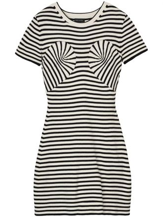 Marc Jacobs robe courte à rayures - Blanc