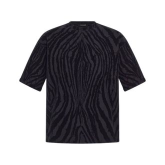 Roberto Cavalli Freedom Print T-Shirt Made in Italy - - Tops - Herren - Schwarzk - XS
