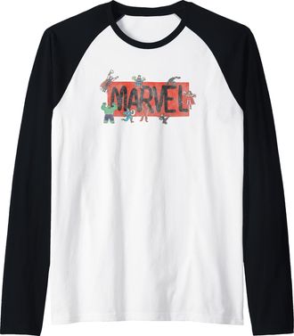 MARVEL Logo Sketch Characters Raglan