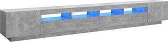 vidaXL Vidaxl - Meuble tv avec lumi&egrave;res led Gris b&eacute;ton 300x35x40 cm
