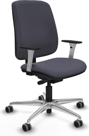 Piqueras y Crespo B&uuml;rostuhl Alares mit Armlehnen in Wei&szlig; und Schwarz, ausgestattet mit Syncro/Traslack und injiziertem Schaumstoff, Rollen 65 mm, Parkett, Dunkelgrau