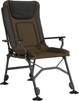 vidaXL Vidaxl - Chaise de p&ecirc;che avec accoudoir pliable taupe