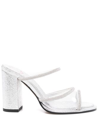 Bettina Vermillon mules Carmen 85 mm - Argent
