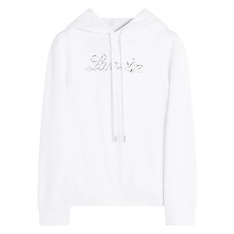 Lanvin Kapuzenpullover mit gesticktem Manuskript-Logo - - Sweatshirts & Hoodies - Damen - Wei&szlig; - XS