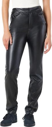 Noisy May Noisy may Hose aus Kunstleder PU Coated Beschichtet High Waist Pants mit Reißverschluss NMANDY, Farben:Schwarz,Größe Damen:XS/L30,Z - Länge L30/32/34/
