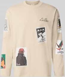 Les Deux Longsleeves mit Motiv-Prints Modell Stamp