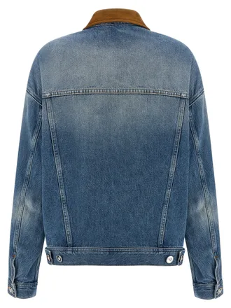 Versace Womens Blue Cotton Denim Jacket Clothing