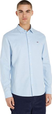 Tommy Jeans Herren Hemd Classic Oxford Shirt Langarm, Blau (Chambray Blue), XXS