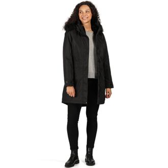 Regatta Damen Lexis Waterproof Breathable Taped Seams Lined Insulated Hooded Jacket Jacke, Schwarz, 36, xs