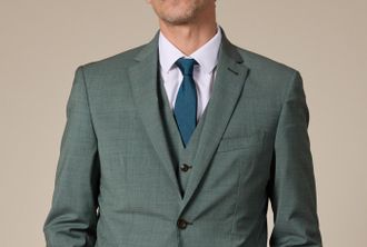 Bexley Cravate Soie Micro Motif - Cravate homme bleu vert