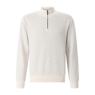 Maurizio Baldassari Extrafeiner Woll-Troyer mit Rei&szlig;verschluss - - Knitwear - Herren - Beige - 3XL