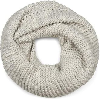 styleBREAKER &Eacute;charpe femme tricot&eacute;e Loop Unicolore avec motif tricot &agrave; gauche, chaude &eacute;charpe tube tricot&eacute;e hiver 01018166, couleur:Gris clair