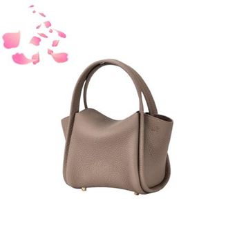 Generic Mini sac seau en cuir de vachette pour femme, sac &agrave; main classique l&eacute;ger, sac &agrave; bandouli&egrave;re tendance, portefeuille &agrave; bandouli&egrave;re amovible, caf&eacute; clair,