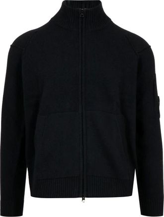 C.P. Company C.p. Company, Homme, Pulls, Noir, Taille: L Pull Enti&egrave;rement Zipp&eacute; en M&eacute;lange de Laine