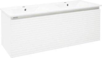 Puma Naturel Badezimmermöbel mit Waschbecken Natural Savona 118x43x44,8 cm glänzend weiß (SAVONA120BI)