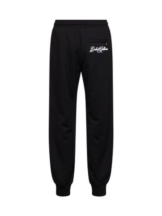 Dolce & Gabbana Mens Sweatpants Cotton Fleece Black Trousers