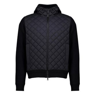 Moncler Woll-Kaschmir-Strickjacke - - Knitwear - Herren - Schwarzk - M