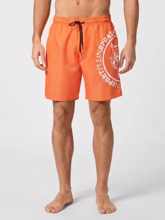 Plein Sport Boxer de bain en nylon avec logo contrastant et cordon de serrage