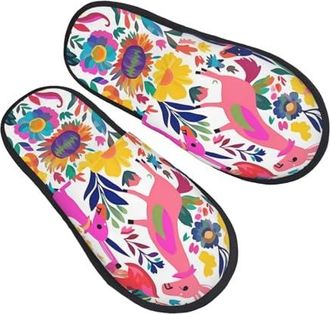 Generic Chaussons Animaux Otomi Mexicains Doux Pantoufles Lavables Slippers Pour De Camping Voyage DIntérieur L