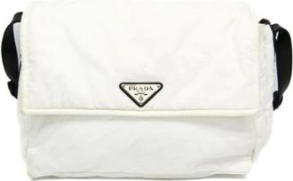 Prada unisex, Pre-owned, Blanc, Taille: ONE Size Pre-owned Re-Nylon Padded Shoulder Bag 1Bd256