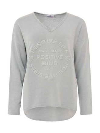 Zwillingsherz Sweatshirt Positive Mind (1-tlg) Fransen