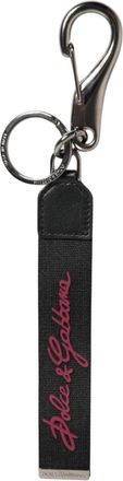 Dolce & Gabbana Homme, Accessoires, Noir, Taille: ONE Size Porte-cl&eacute;s avec logo en polyester