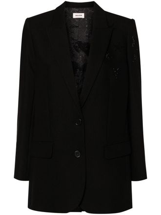 Zadig&Voltaire blazer à ornements strassés - Noir