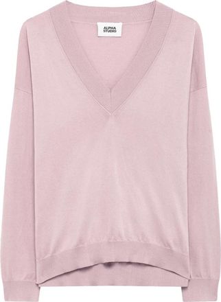 Alpha Studio Femme, Sweatshirts et sweats &agrave; capuche, Rose, Taille: 38 FR Ad-6003A2015 V-neck SweaT-shirt