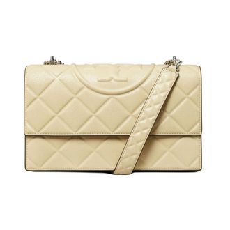 Tory Burch Femme, Sacs, Beige, Taille: ONE Size Sac &agrave; Bandouli&egrave;re Beige Cuir Capra Chic