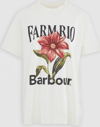 Barbour Tee-Shirt Wild Flower T-Shirt Cream, Collaboration Barbour X Farm Rio