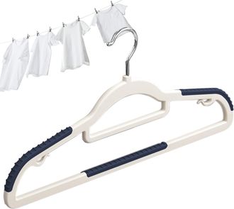 Generic Rutschfeste Kleiderb&uuml;gel, schmal, spurlos, platzsparend, rutschfest, breiter Aufbewahrungs-Organizer mit um 360 Grad drehbarem Haken f&uuml;r T-Shirts, Kle