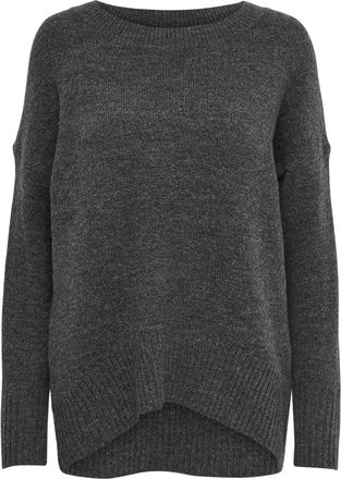 Only Damen Onlnanjing L/S Pullover KNT Noos, Dark Grey Melange,S