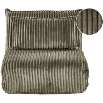 Beliani 1-Sitzer Schlafsofa LYSEKIL Cord Gr&uuml;n