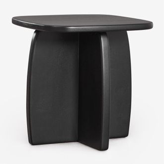 Sklum Agathe Beistelltisch aus Mangoholz, 45x45 cm Schlichtes Schwarz