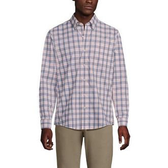 Lands End CLASSIC FIT. B&uuml;gelfreies Twillhemd, Herren, Gr&ouml;&szlig;e:48-50 regular, Pink, Baumwolle, by Lands End