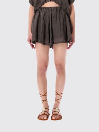120% Lino Short Femme couleur Marron