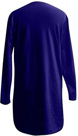 Generic Robes amincissantes pour femmes, chandail d&eacute;contract&eacute; &agrave; manches longues, col rond, fermeture &eacute;clair surdimensionn&eacute;e, couleur unie, confortable, l&eacute;ger,