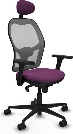 Piqueras y Crespo Jorquera Pc Stuhl mit 3D-Armlehnen, h&ouml;henverstellbarer Lendenwirbelst&uuml;tze und festem Kopfteil, ausgestattet mit Sincro 5 Positionen und injiziertem Sc