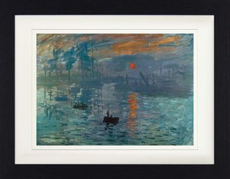 1art1 Claude Monet Poster Impression, Sonnenaufgang, 1872 Gerahmtes Bild Mit Edlem Passepartout | Wand-Bilder | Im Bilderrahmen 40x30 cm