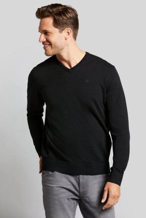 Bugatti V-Ausschnitt-Pullover Basic Essential aus reine Baumwolle