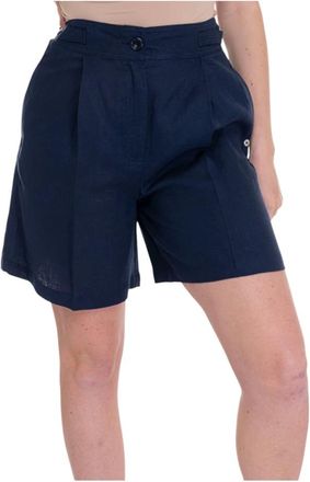 Pennyblack Femme, Shorts, Bleu, Taille: 40 FR Short Bermuda en lin avec poches cachées