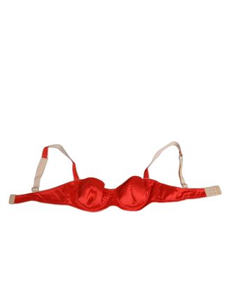 Dolce & Gabbana Womens Red Silk Satin Underwire Bra Semi-Pad Underwear Elastane Clothing